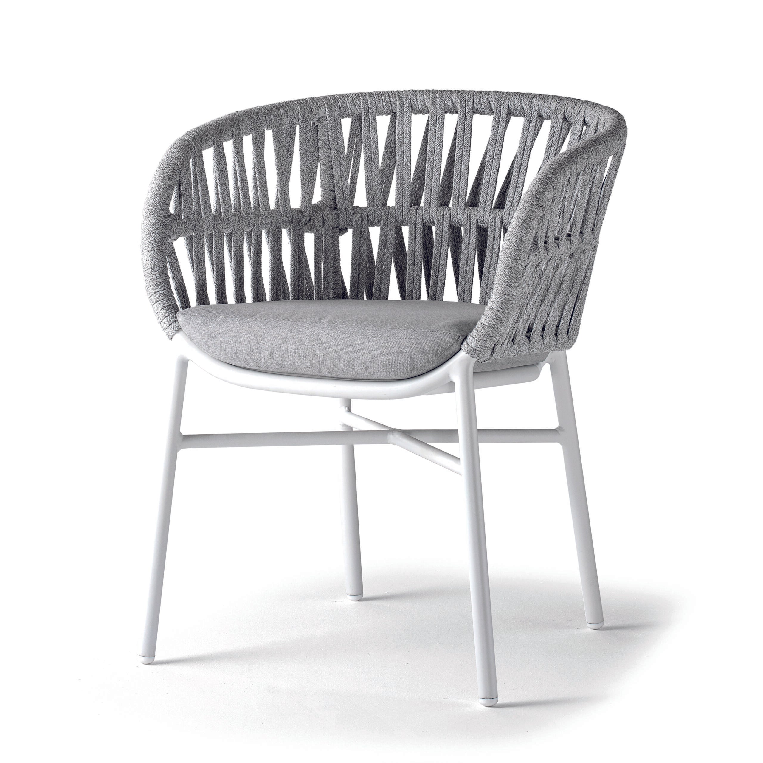 Grattoni Wicker garden chair TAHITI - aluminum with rope weave - stack