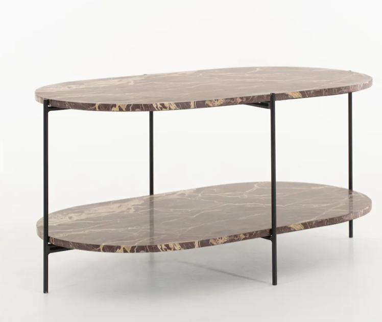 Flamant Coffee table Karina, marble and metal, red