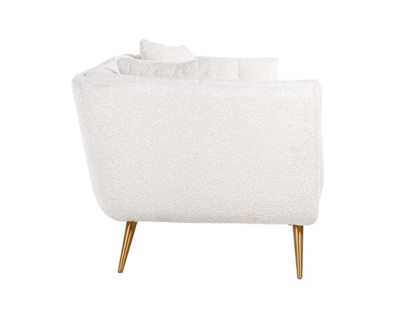 Richmond Interiors Couch Huxley White Bouclé / brushed gold