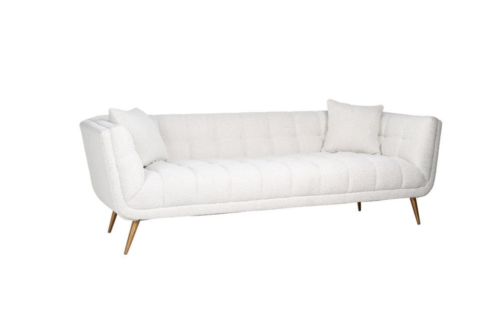 Richmond Interiors Couch Huxley White Bouclé / brushed gold
