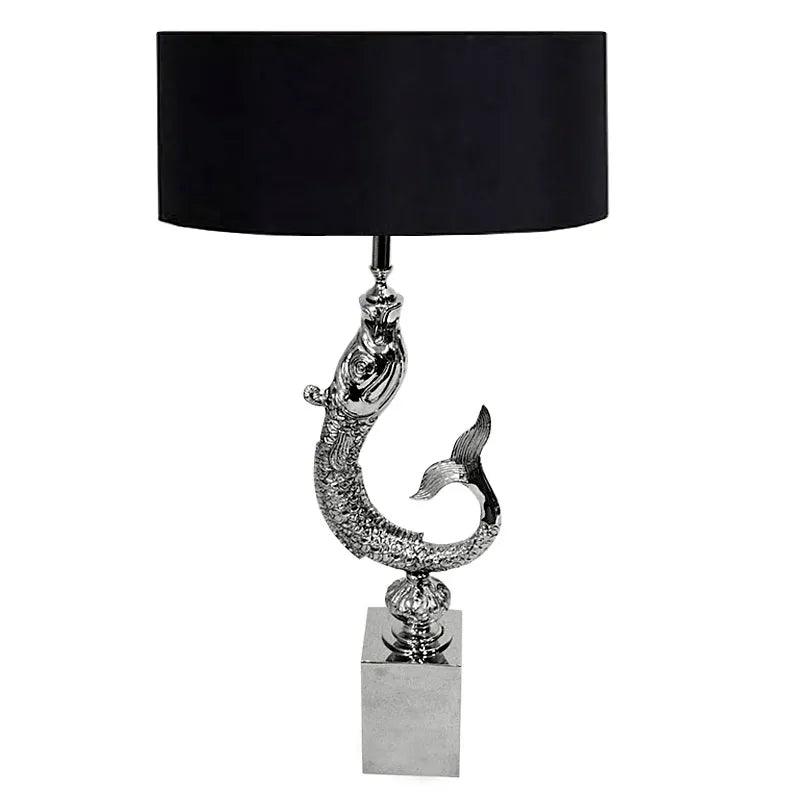 Tischlampe Design Hazenkamp Table Lamp Aluminium Silber Fisch Fish